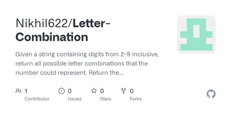 Github Nikhil622letter Combination Given A String Containing Digits