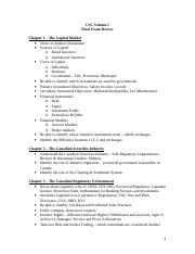 CSC Volume Final Exam Review Doc CSC Volume Final Exam Review Chapter The Capital Market