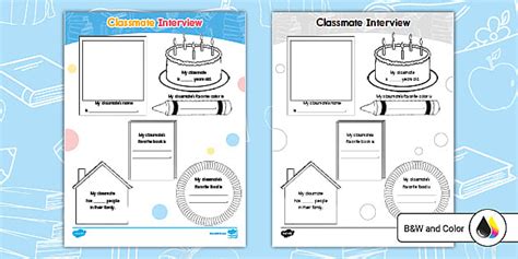 Back To School Classmate Interview Worksheet Teacher Made