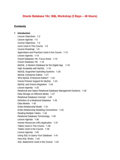 Toc 19c Sql Db Admin Backup And Recovery And Multitenant Architecture Pdf Database Index