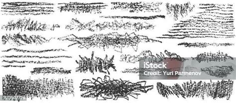 그런 지 그 레인 텍스처 배너 파스텔 분필 기술에 거친 종이 노이즈 스트로크 스팟 및 퍼지 라인 세트입니다 추상적 인 배경 손으로 그린 벡터 개체 그룹에 대한 스톡 벡터