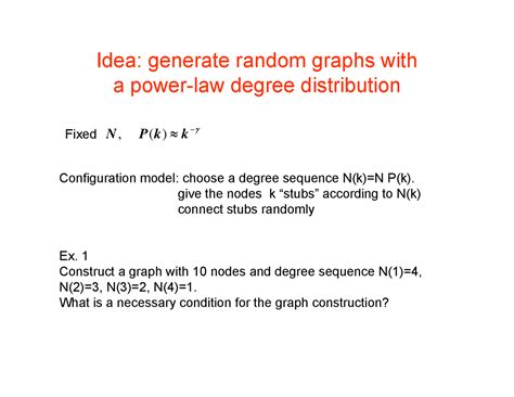Notes On Generate Random Graphs With A Power Law Degree Distribution Phys 597a Docsity