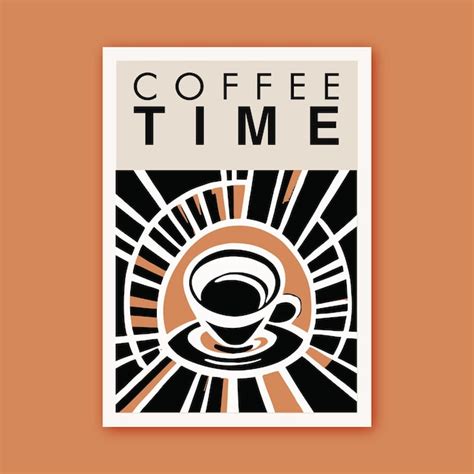 Premium Vector Coffee Time Vector Printable Minimalist Modern Poster Art