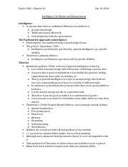 Chapter 10 Intelligence Psych 1000 Chapter 10 Jan 12 2016 Intelligence Its Nature And