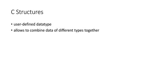 C Structures Ppt