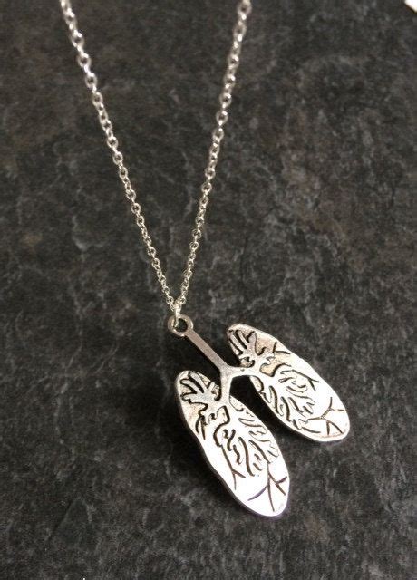 Anatomical Lung Necklace Human Lung Necklace Charm Necklace Science
