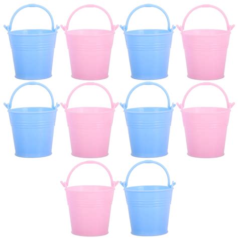 Frcolor 10 Pack Mini Plastic Buckets With Handles Colorful Small Pails
