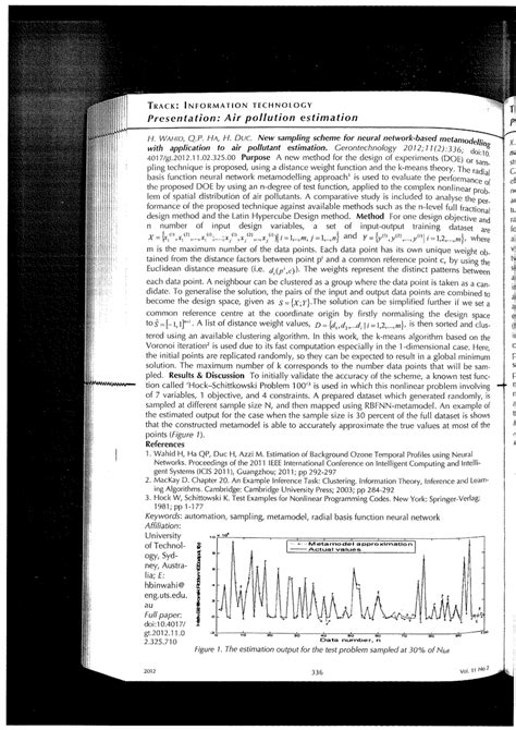 Pdf New Sampling Scheme For Neural Network Based Metamodelling With Application To Air