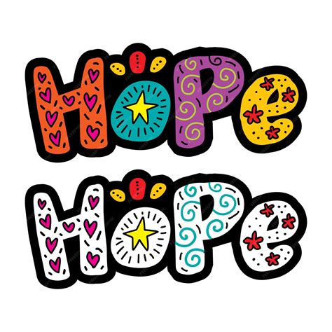 Premium Vector Hope Word Hand Lettering Decorative Slogan Concept