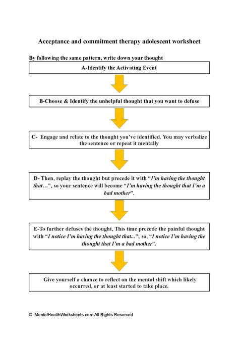 Acceptance Worksheet Printable Radical Acceptance Worksheet