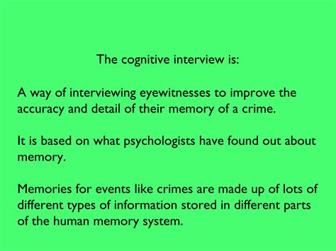Cognitive Interview Ppt