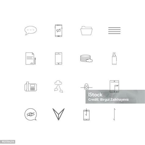 네트워크 및 데이터베이스 간단한 선형 아이콘 설정합니다 개요 벡터 아이콘 0명에 대한 스톡 벡터 아트 및 기타 이미지 0명 기포 디자인 Istock