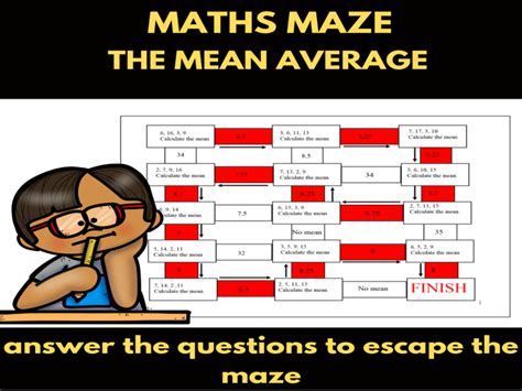 maths maze mean average teaching resources