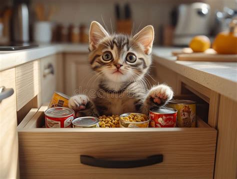 Guilty Kitten Caught In The Act Stock Illustration Illustration Of