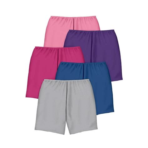 Comfort Choice Womens Plus Size Cotton Boxer 5 Pack Panties