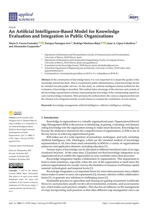 Pdf An Artificial Intelligence Based Model For Knowledge Evaluation And Integration In Public