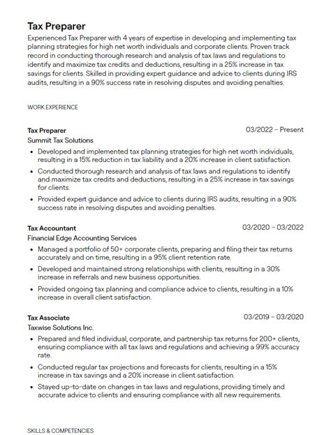 6 Tax Preparer Resume Examples With Free Templates