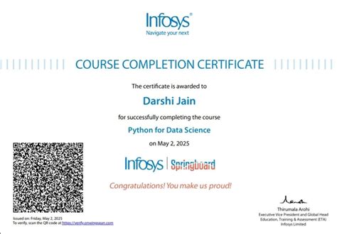 Infosysspringboard Python Datascience Darshi Jain