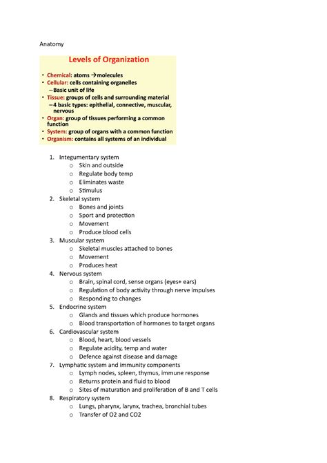 Anatomy Lecture Revision Notes Anatomy Integumentary System O Skin