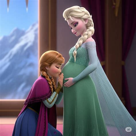 Anna Feeling And Kissing Elsa Pregnant Belly By Jhardy87 On Deviantart