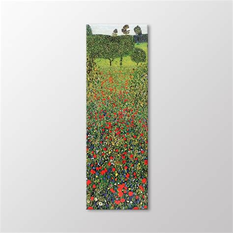 Poppie Garden By Gustav Klimt Canvas Wall Art Etsy