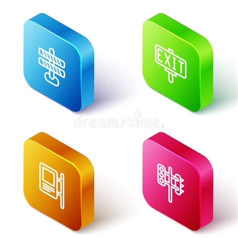Isometric Exit Sign Stock Illustrations 1 677 Isometric Exit Sign Stock Illustrations Vectors