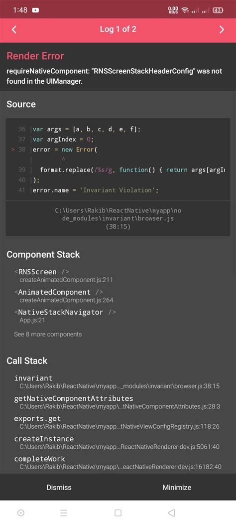 why this error occurs please help me i recently started learning react native and when i