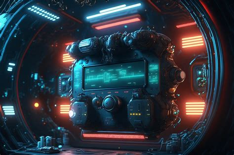 Premium Ai Image A Digital Display With A Blue Screen And A Digital