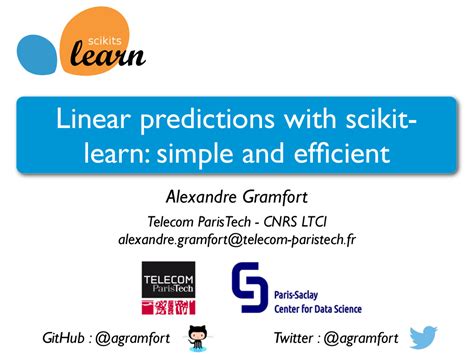 Linear Predictions With Scikit Learn Simple And Efficient Speaker Deck