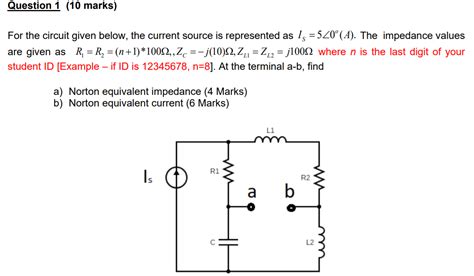 Solved Question Marks For The Circuit Given Below Chegg Com