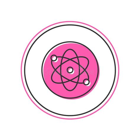 Filled Outline Atom Icon Isolated On White Background Symbol Of Science Education Nuclear