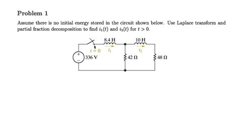 Problem Assume There Is No Initial Energy Stored In The Circuit Shown Below Use Laplace