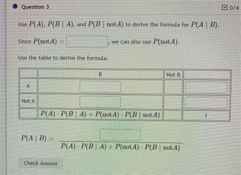 Solved Question Use P A P Ba And P B Nota To Chegg Com