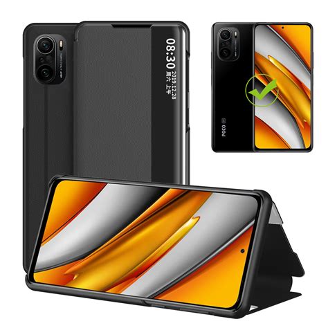 Bakeey For Poco F Global Version Case Magnetic Foldable Flip Smart Sleep Window View Stand Pu