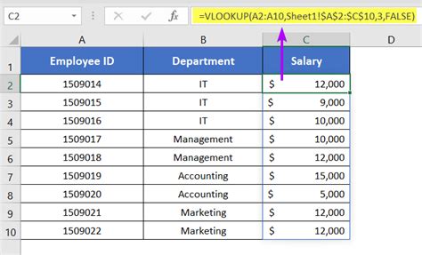 4 Cases Of Excel Vlookup With Column Index Number From Another Sheet