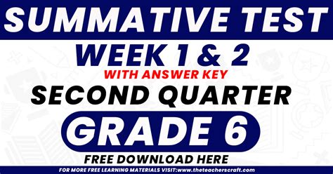Summative Test Grade 6 Q2 Week 1and2 Free Download The Teachers Craft