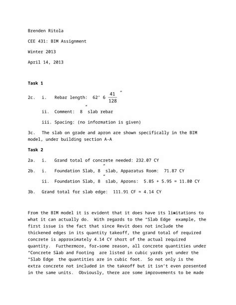Docx Bim Assignment Using Revit Dokumentips