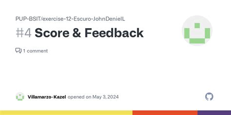 Score Feedback Issue Pup Bsit Exercise Escuro Johndeniell Github