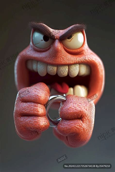 Ai创作图写实愤怒 小怪兽钥匙扣 夸张夸大表情 咬手指整人玩具 愤怒的表情画 愤怒的态度珠 攻击表情 咬手指玩具 张大嘴大嘴巴 崩牙仔 撅着嘴的表情 手绘夸张表情 粘土高清红转背景 厌恶表情