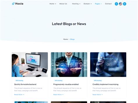 hoxia react web hosting and web domain template