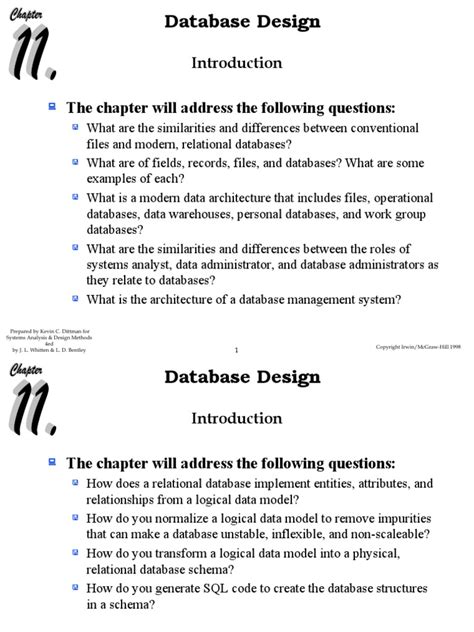 Chapter 11 Slides Pdf Databases Database Design