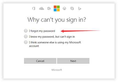 Reset Windows Live Account Password