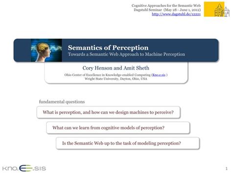 Ppt Semantics Of Perception Towards A Semantic Web Approach To Machine Perception Powerpoint