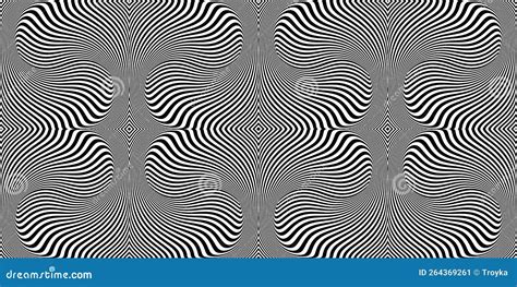 Abstract Seamless Op Art Wavy Lines Pattern Striped Texture Stock Vector Illustration Of