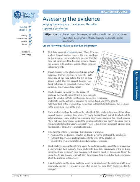 Assessing The Evidence Tc²