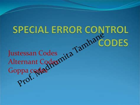 justesen codes alternant codes goppa codes ppt