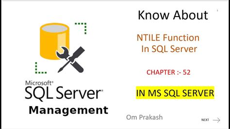 Ntile Function In Sql Server Youtube