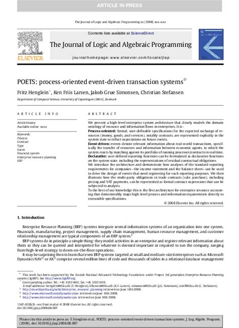 pdf poets process oriented event driven transaction systems