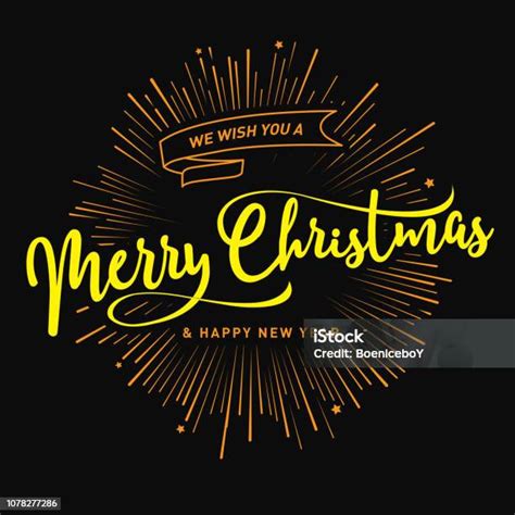 메리 크리스마스와 새 해 복 많이 받으세요 글자 템플릿입니다 인사말 카드는 황금 불꽃으로 초대 겨울 방학 관련 인쇄 상의 견적 벡터 빈티지 일러스트입니다 겨울에 대한 스톡