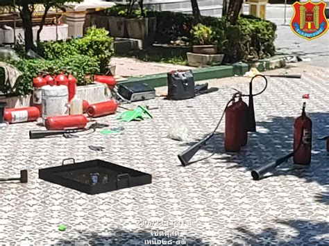 ผู้เห็นเหตุการณ์ เล่านาทีระทึก ถังดับเพลิงระเบิดขณะสาธิต นร ดับสลด 1 ราย